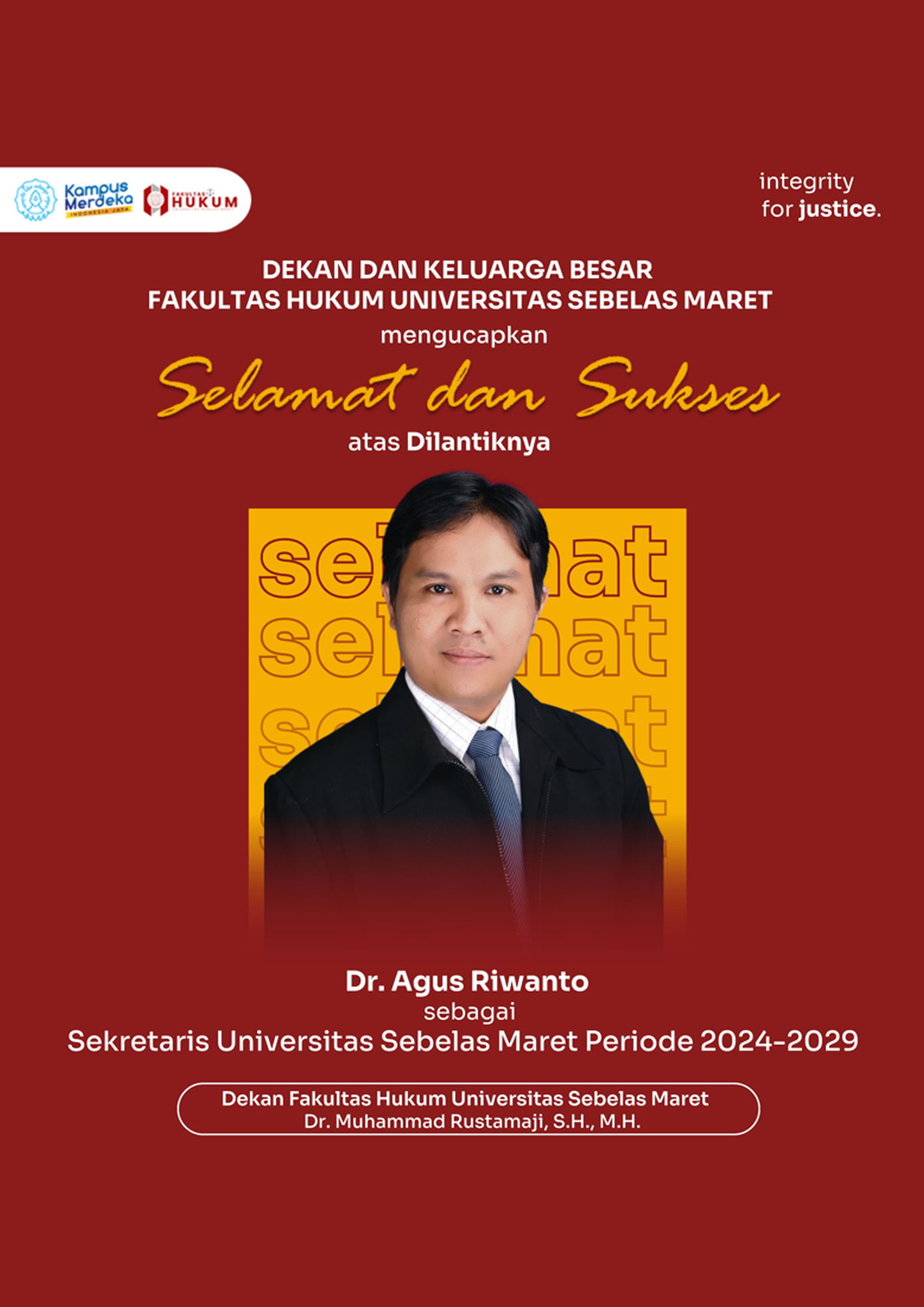 Fakultas Hukum UNS – Integrity For Justice